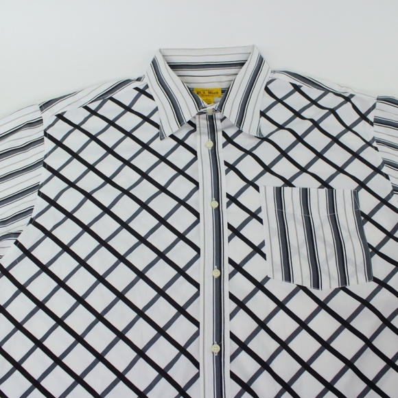 P.J. Mark | Shirts | Pj Mark Diamond Checkered French Cuff Dress Shirt ...